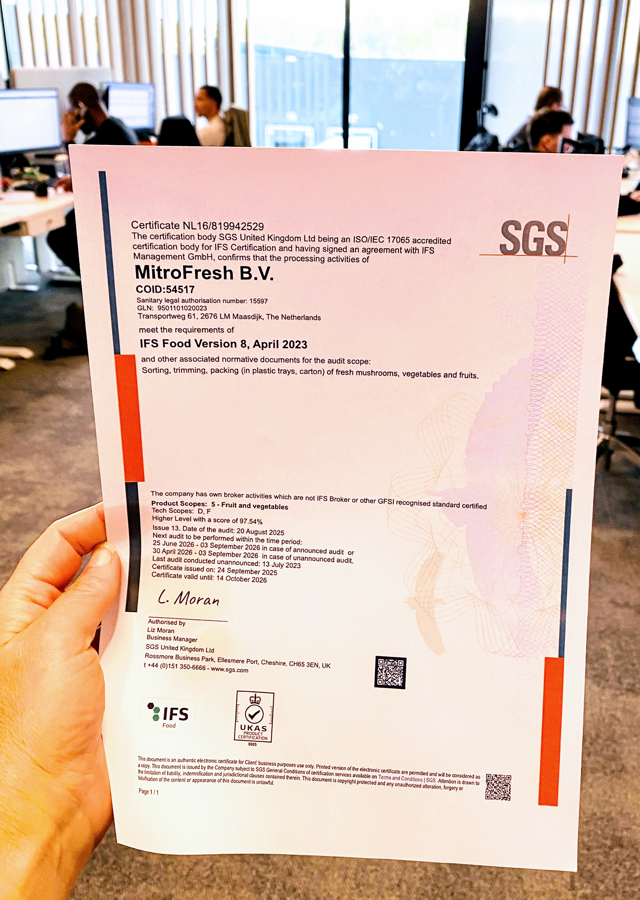 IFS certificate